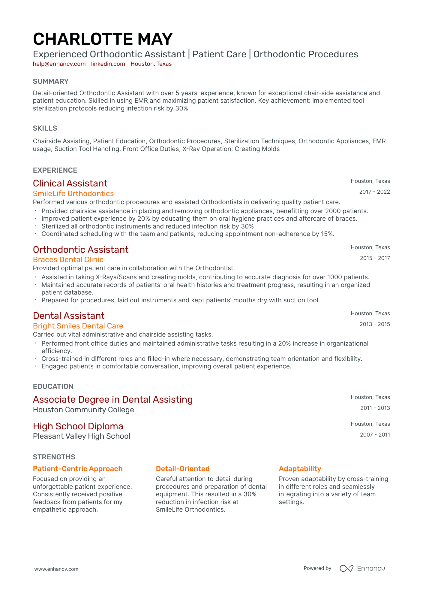 10 Orthodontic Dental Assistant Resume Examples & Guide for 2026
