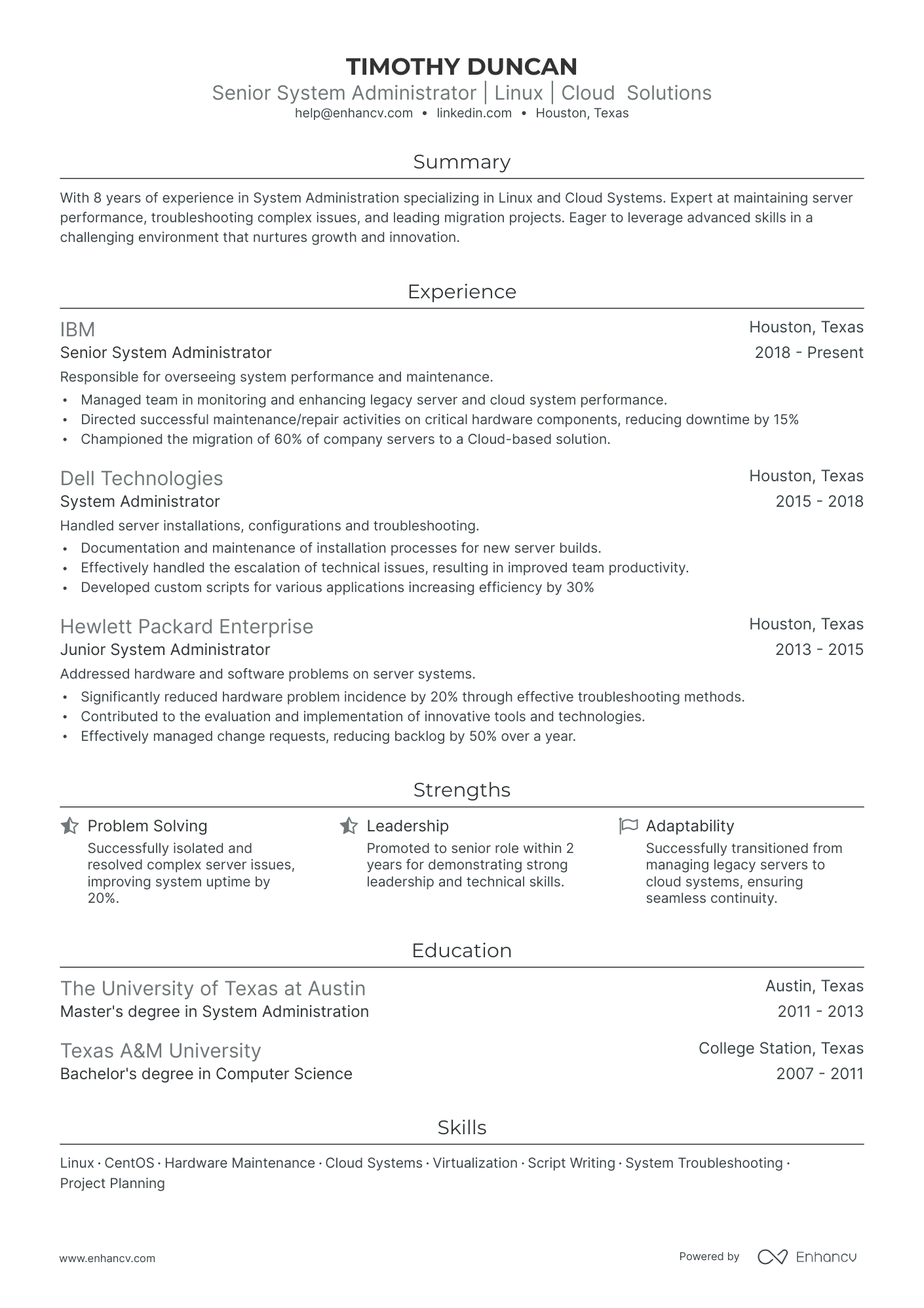 5 Linux System Administrator Resume Examples & Guide for 2024