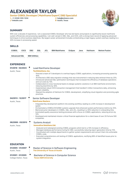 5 Cobol Developer Resume Examples & Guide for 2024