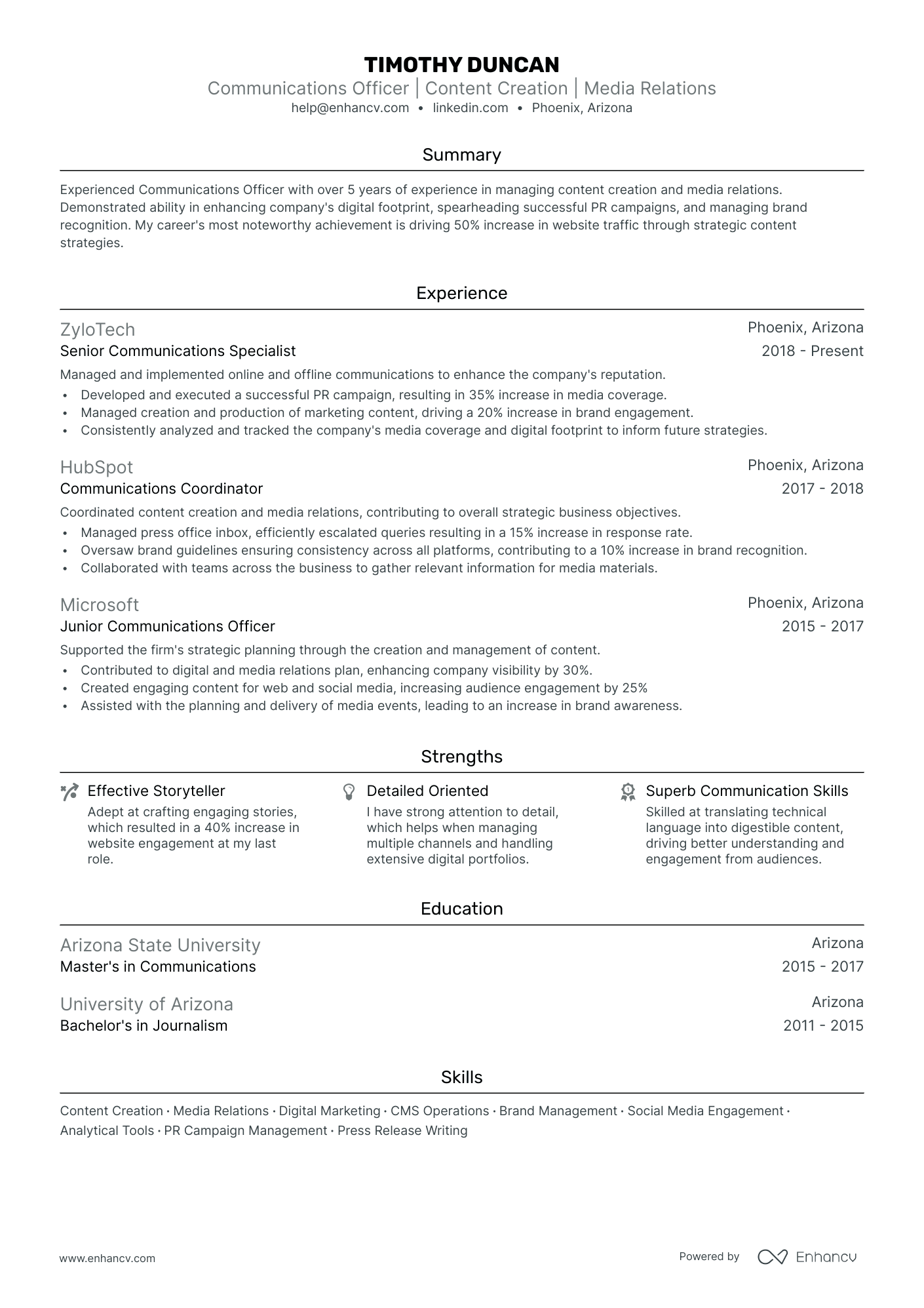 5 Communications Officer Resume Examples & Guide for 2024