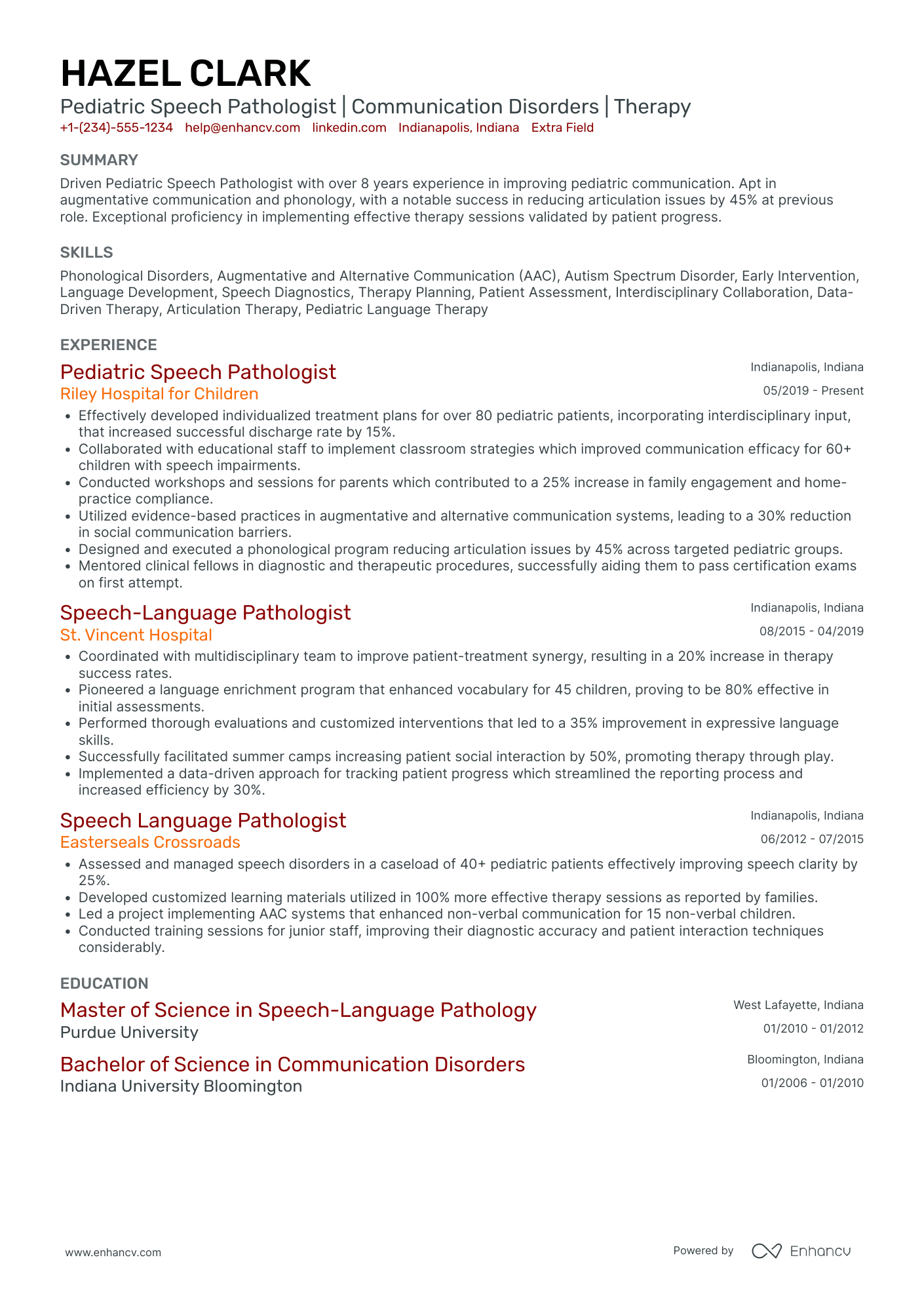 15 Speech Pathologist Resume Examples & Guide for 2025