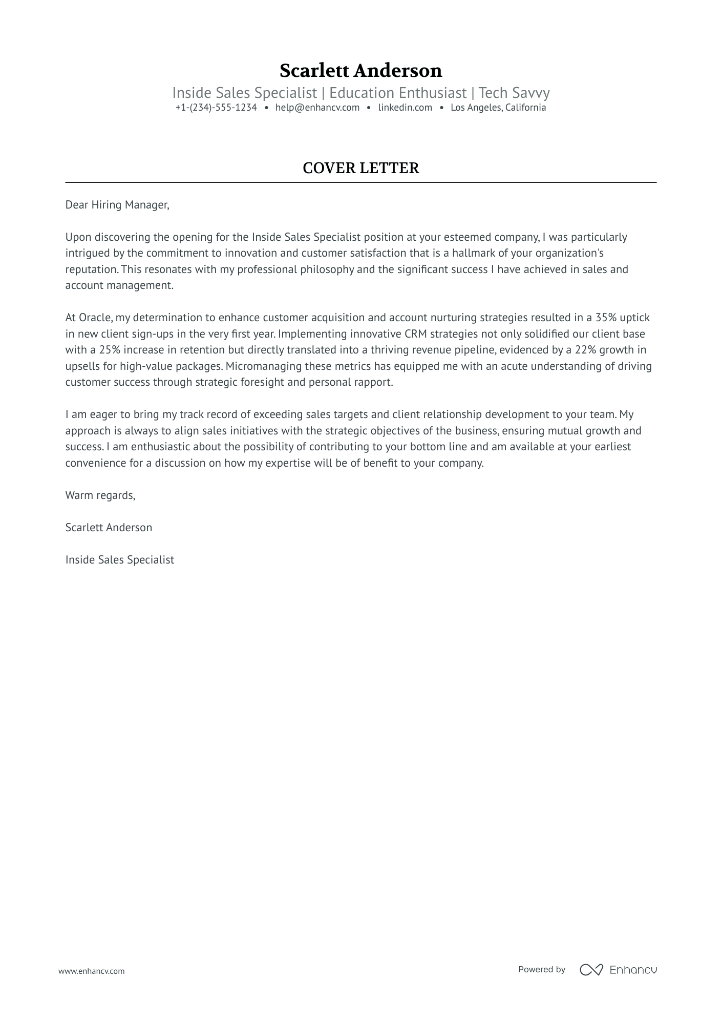 5 Professional Sales Person Cover Letter Examples and Template for 2026 ...