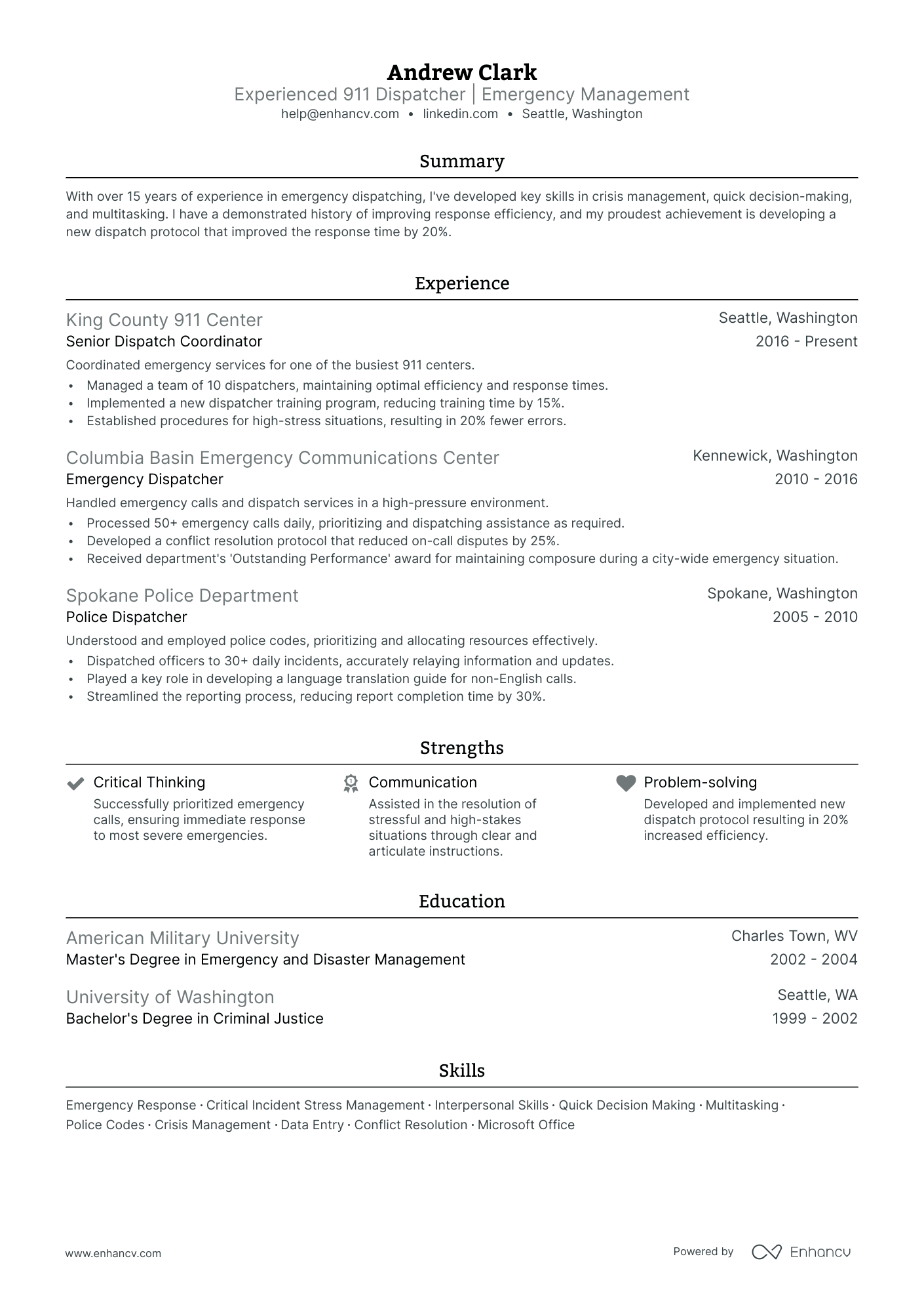 5 911 Dispatcher Resume Examples & Guide for 2025