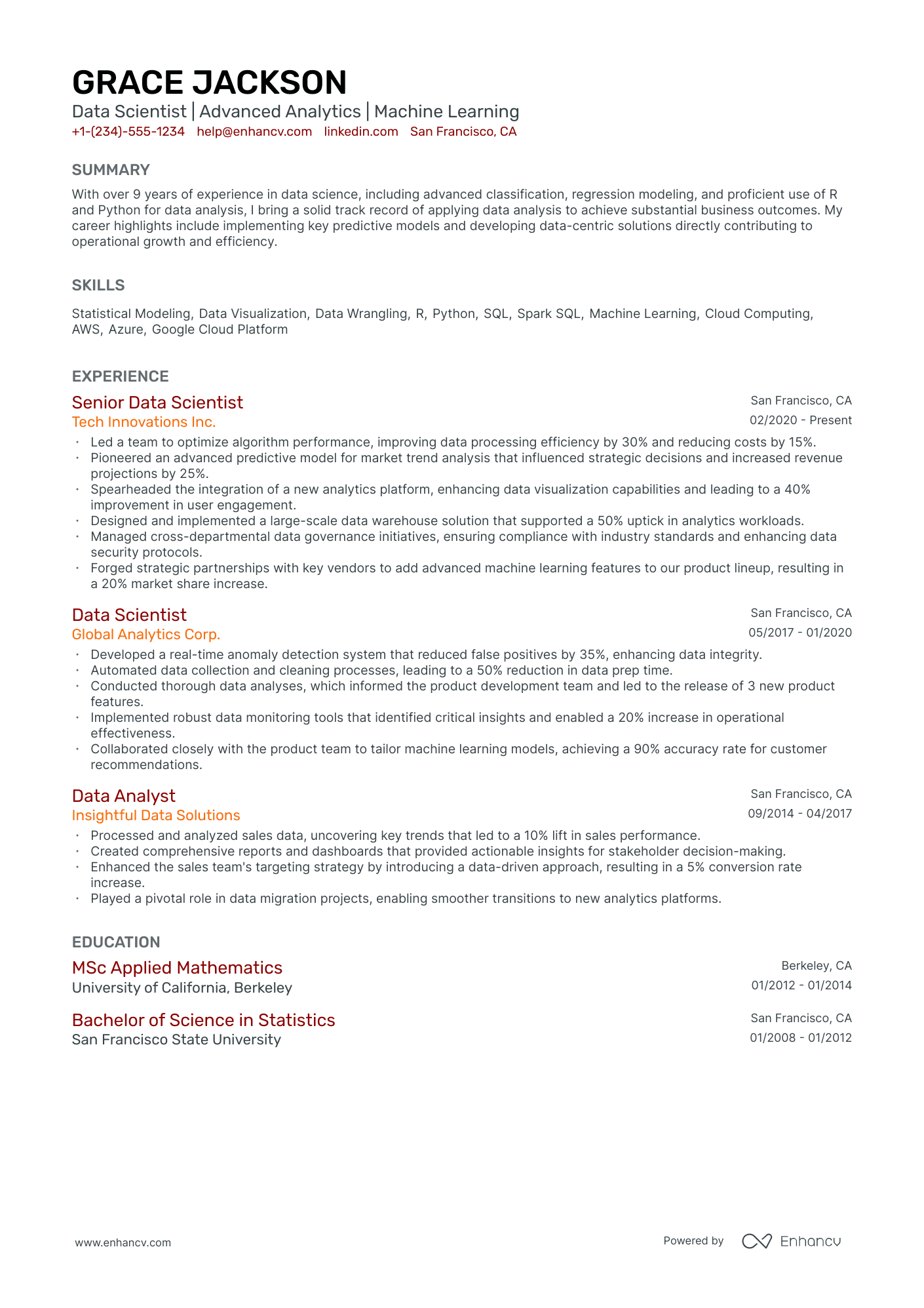 5 Python Data Scientist Resume Examples & Guide for 2024