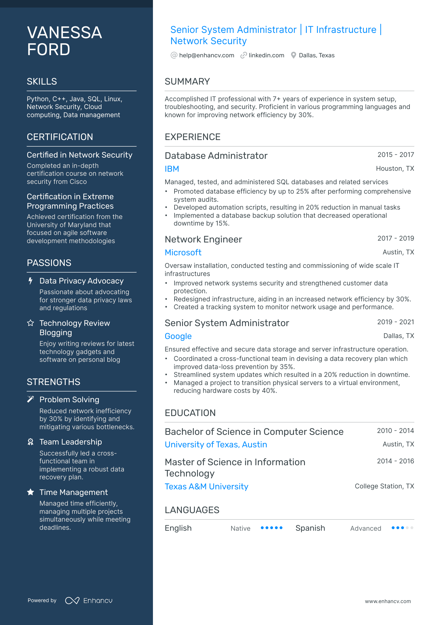 10 Senior System Administrator Resume Examples & Guide for 2026