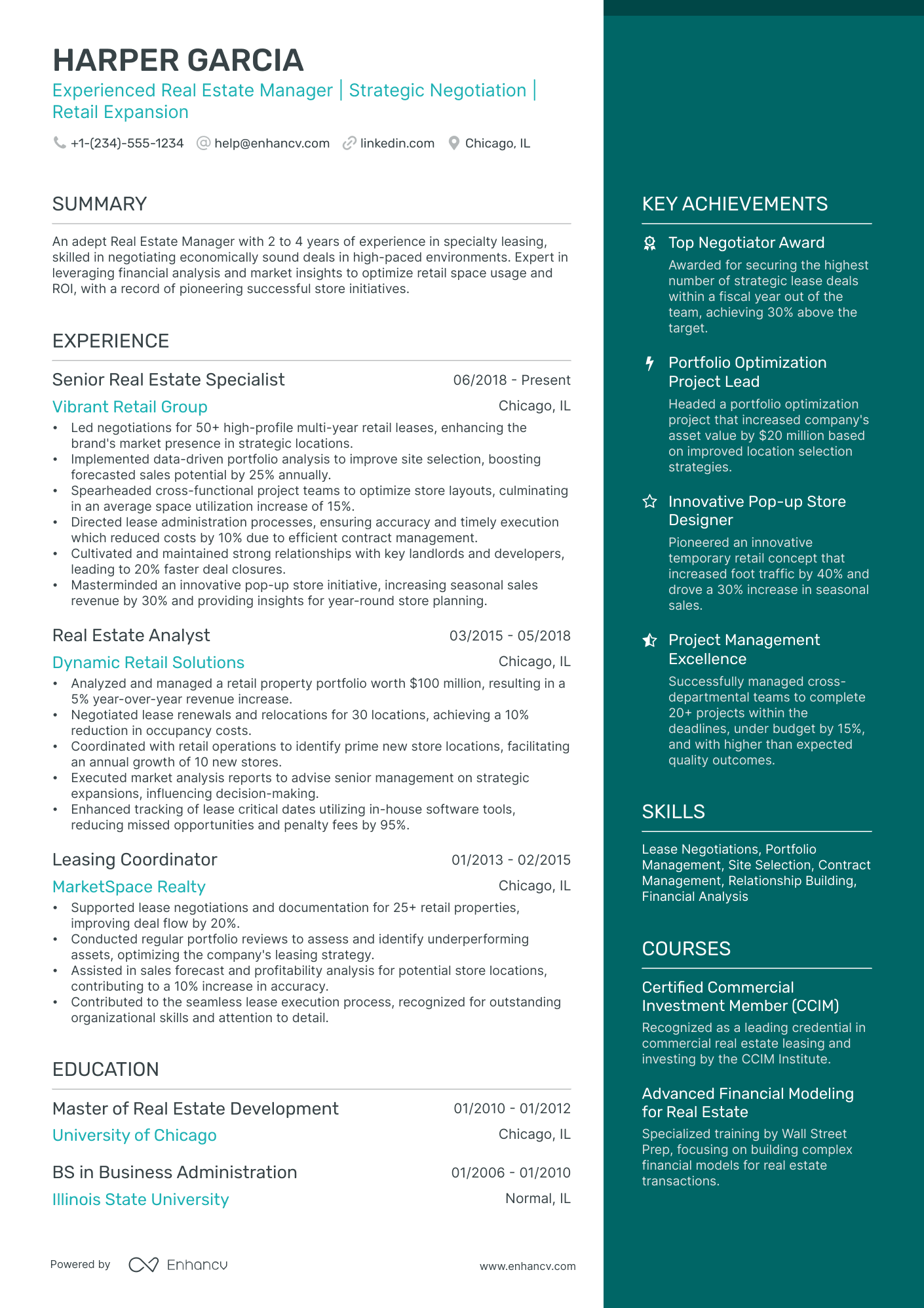 10 Real Estate Manager Resume Examples & Guide for 2026