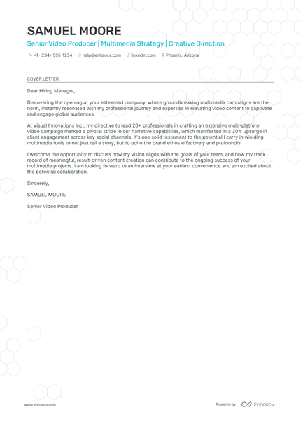 7 Professional Video Editor Cover Letter Examples and Template for 2026 ...