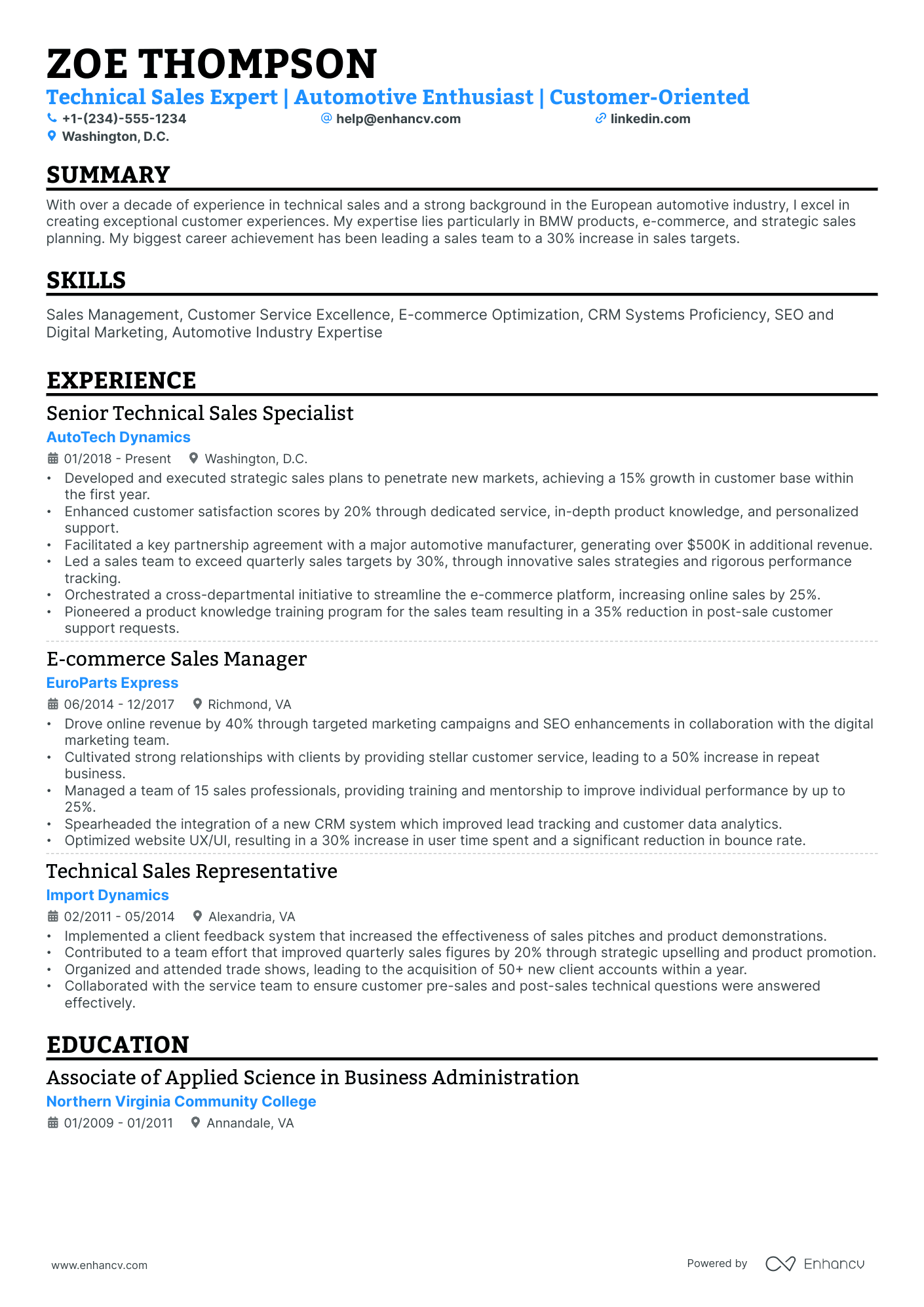 10 Technical Sales Representative Resume Examples & Guide for 2025