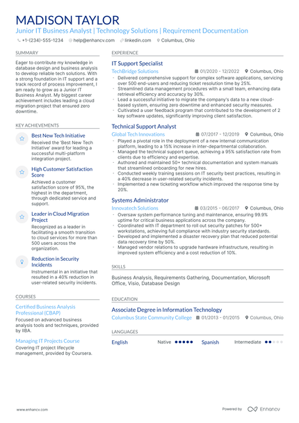 10 IT Business Analyst Resume Examples & Guide for 2026