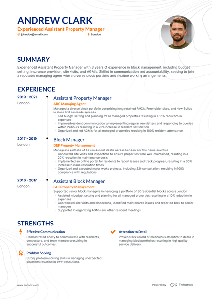 5 Assistant Property Manager Resume Examples & Guide for 2023