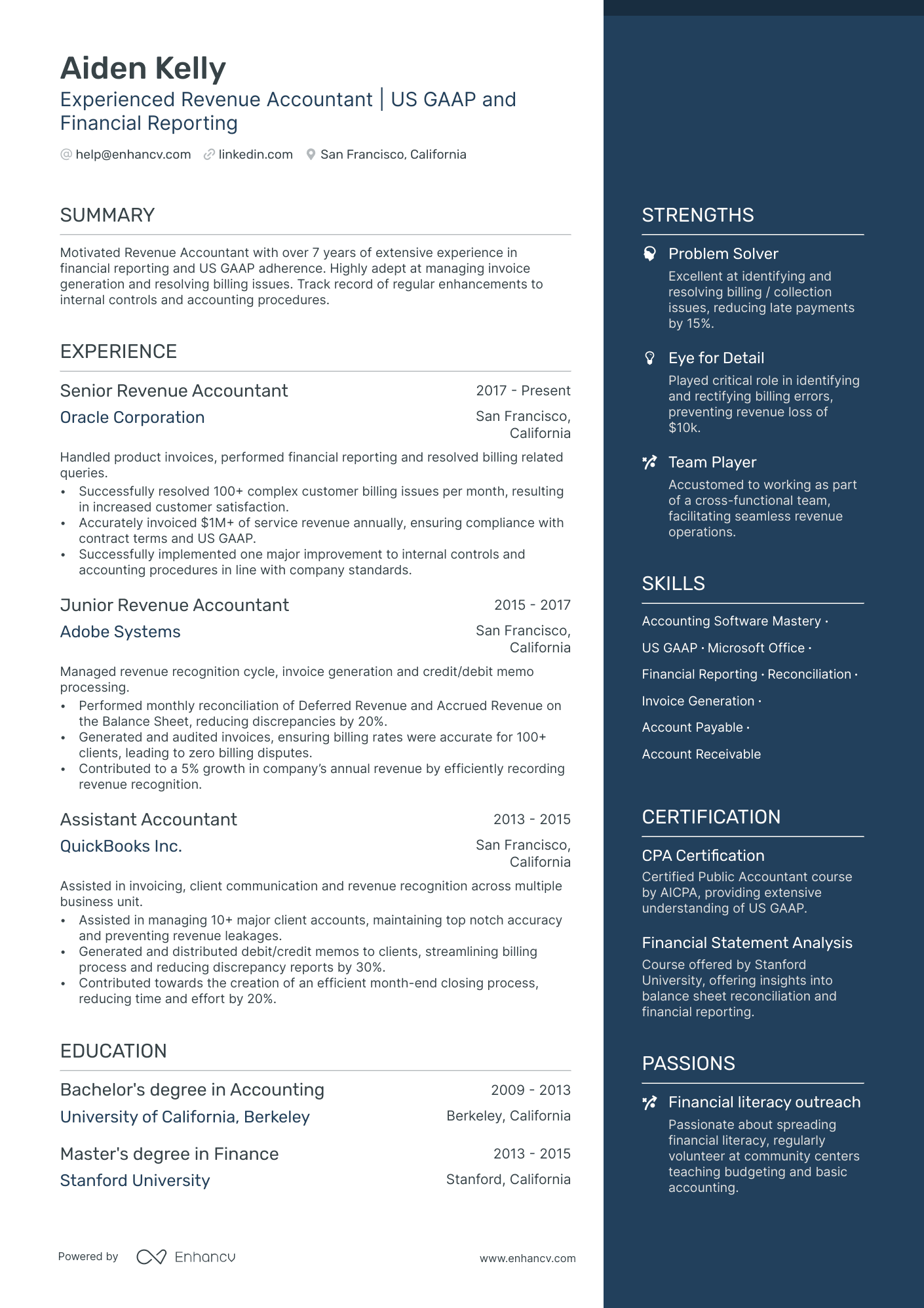 5 Revenue Accountant Resume Examples & Guide for 2024