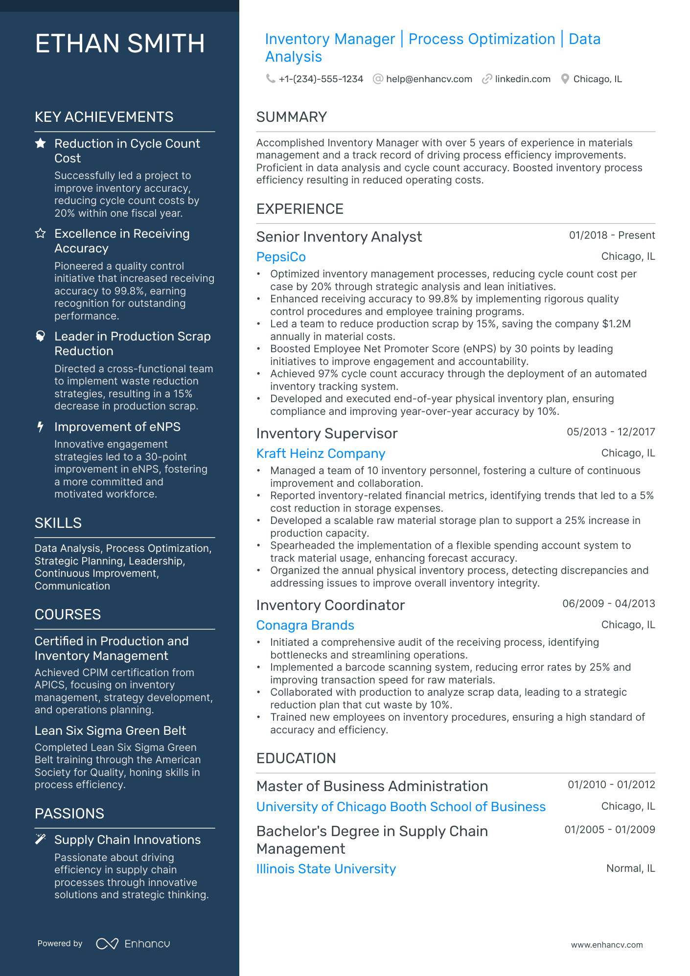 10 Inventory Manager Resume Examples & Guide for 2025