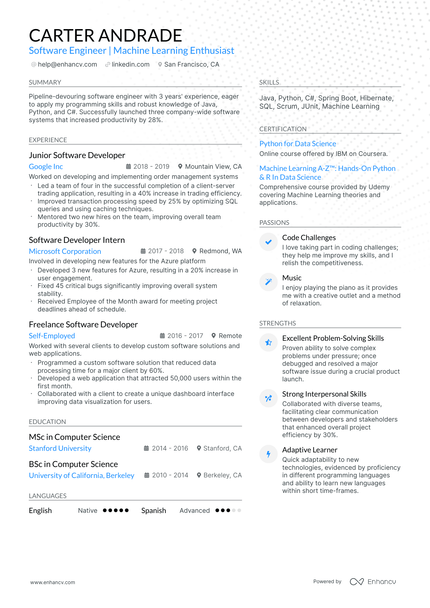 10 Software Engineer New Grad Resume Examples & Guide for 2026