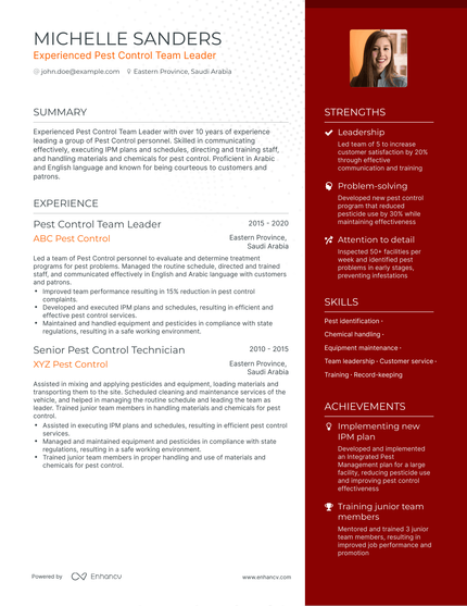 5 Pest Control Resume Examples & Guide for 2024