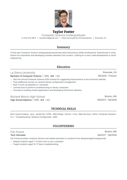 5 Undergraduate Resume Examples & Guide for 2024