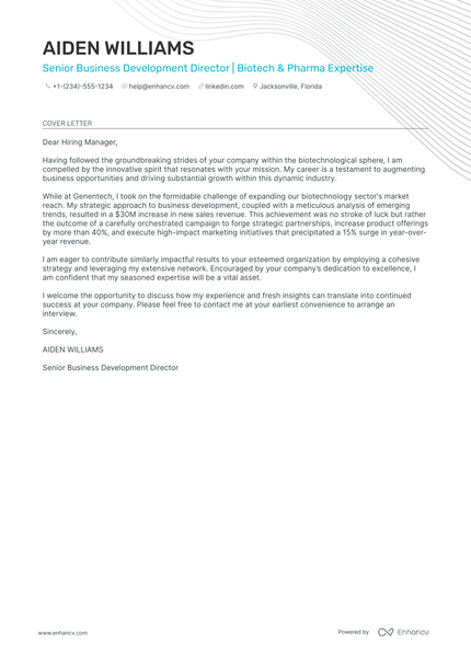 13 Professional Business Development Cover Letter Examples and Template ...