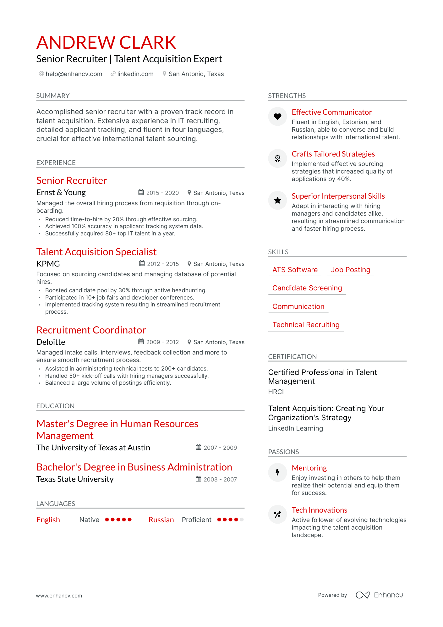 5 Senior Recruiter Resume Examples & Guide for 2024