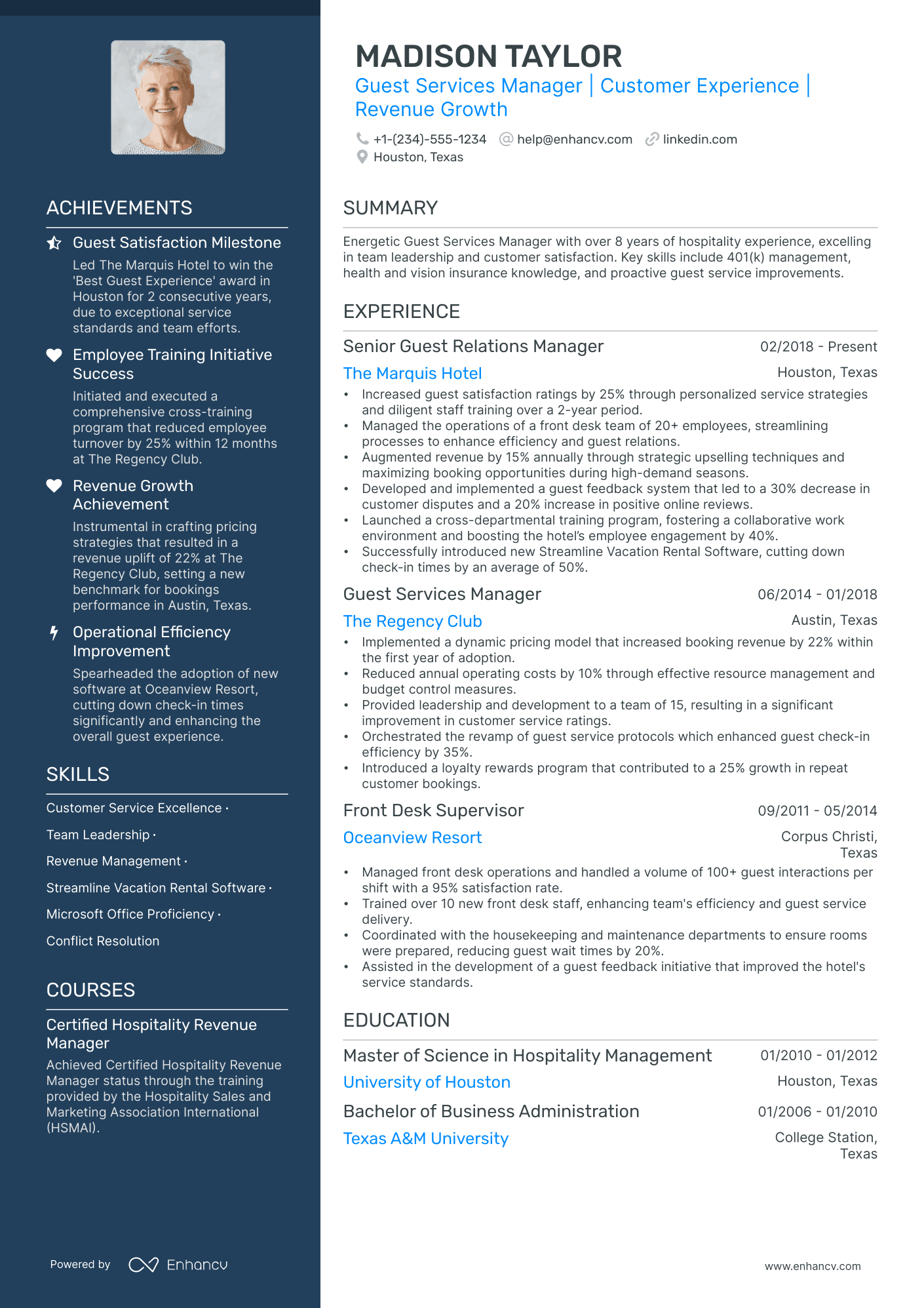 5 Guest Services Manager Resume Examples & Guide for 2024