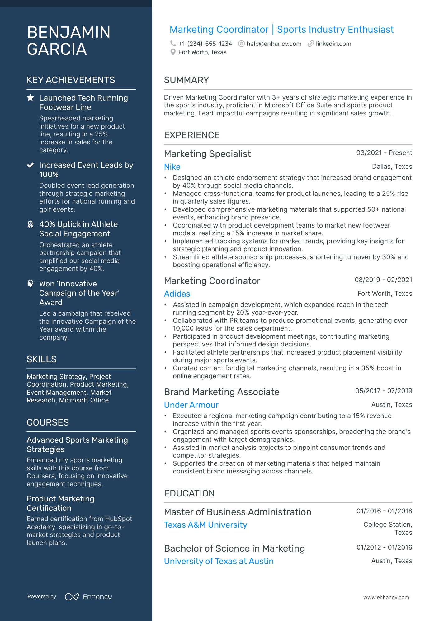 10 Sports Marketing Resume Examples & Guide for 2026