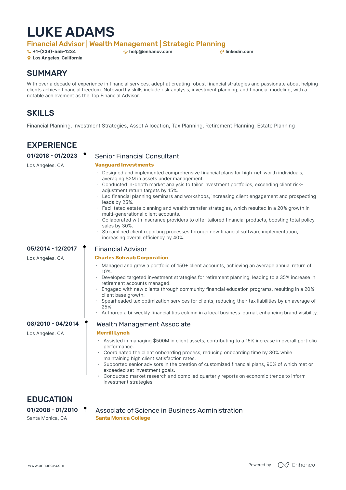 10 Financial Professional Resume Examples & Guide for 2026