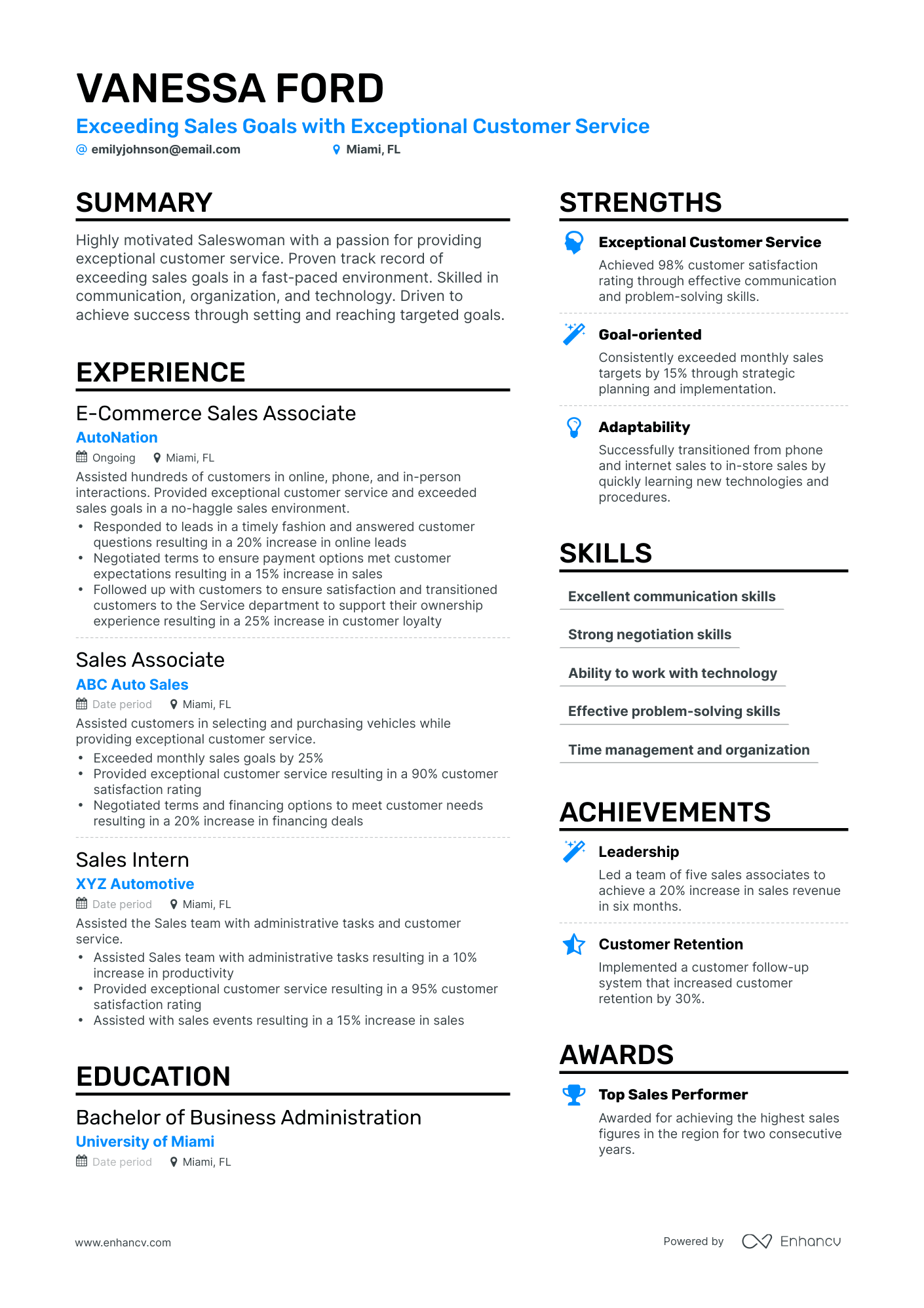 5 Saleswoman Resume Examples & Guide for 2023
