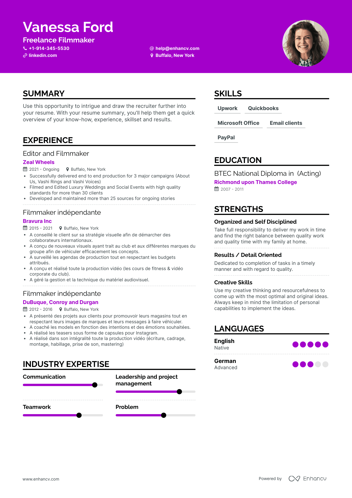 5 Freelance Filmmaker Resume Examples & Guide for 2024