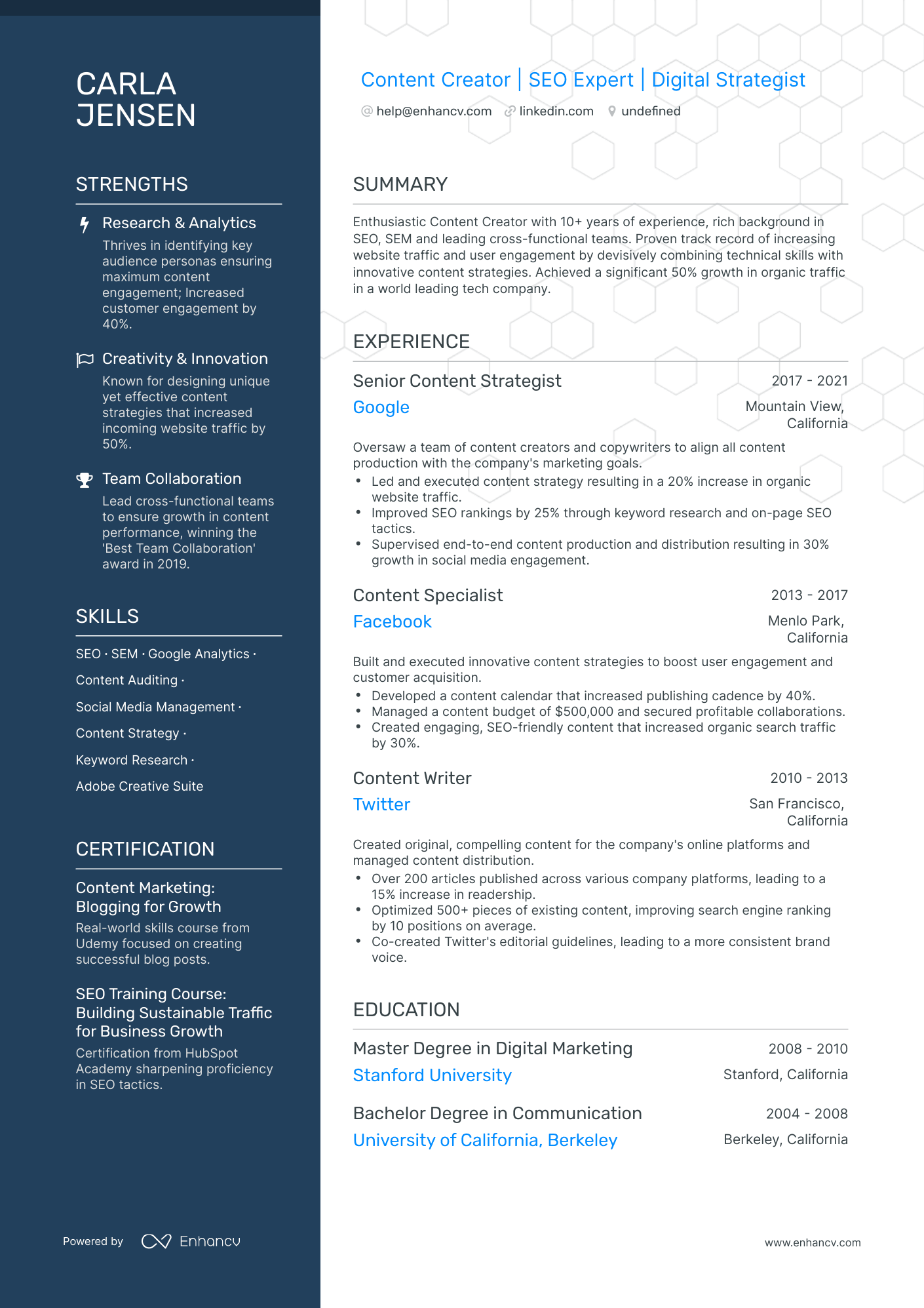 5 Content Creator Resume Examples & Guide for 2024
