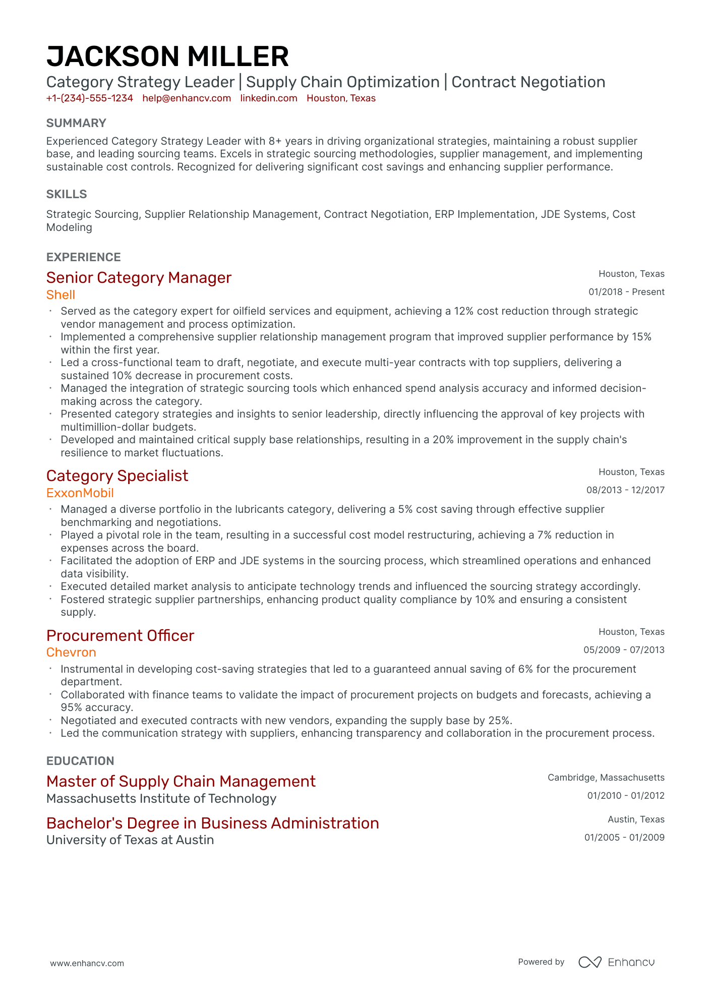 10 Commodity Manager Resume Examples & Guide for 2026