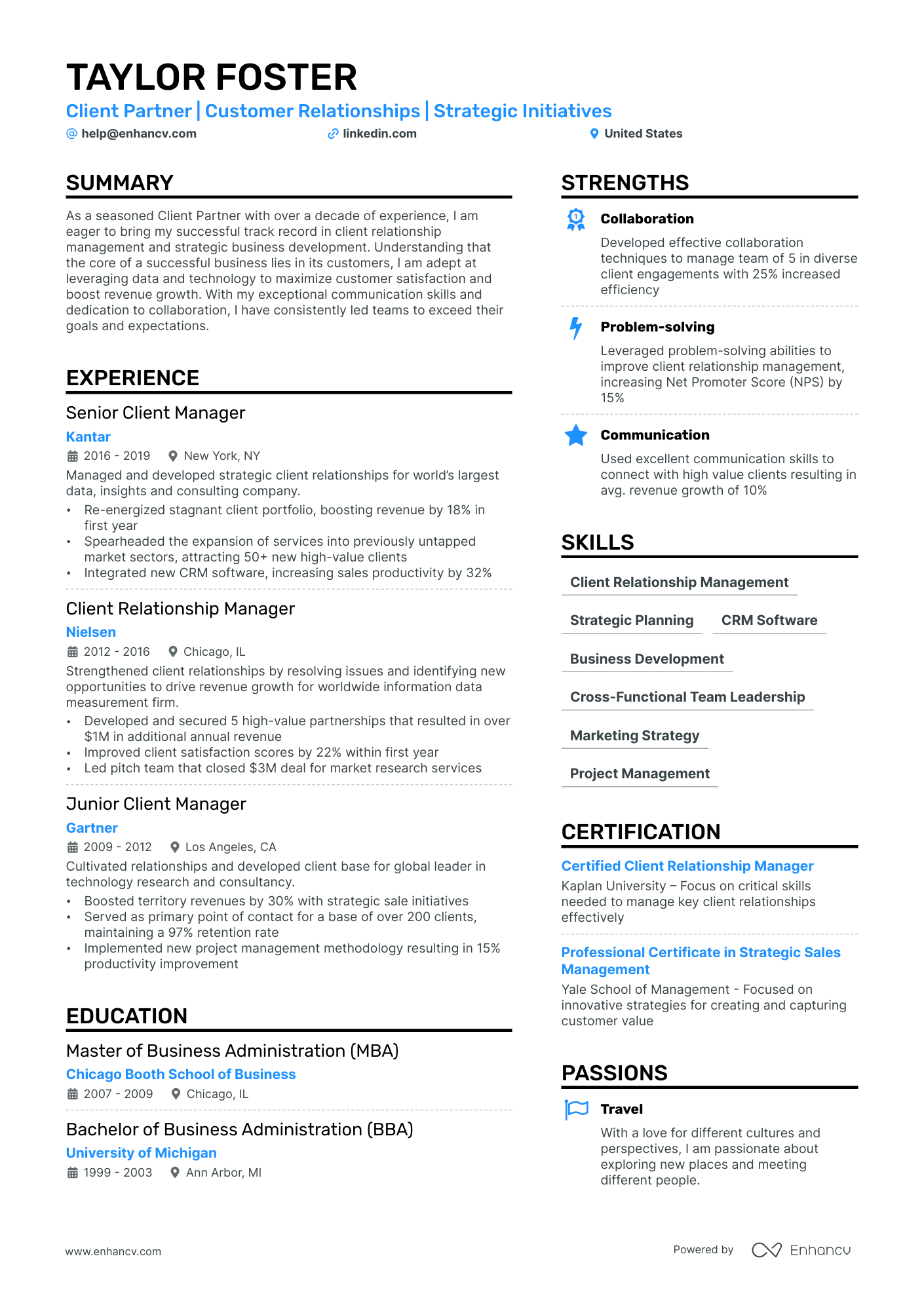 5 Client Partner Resume Examples & Guide for 2024
