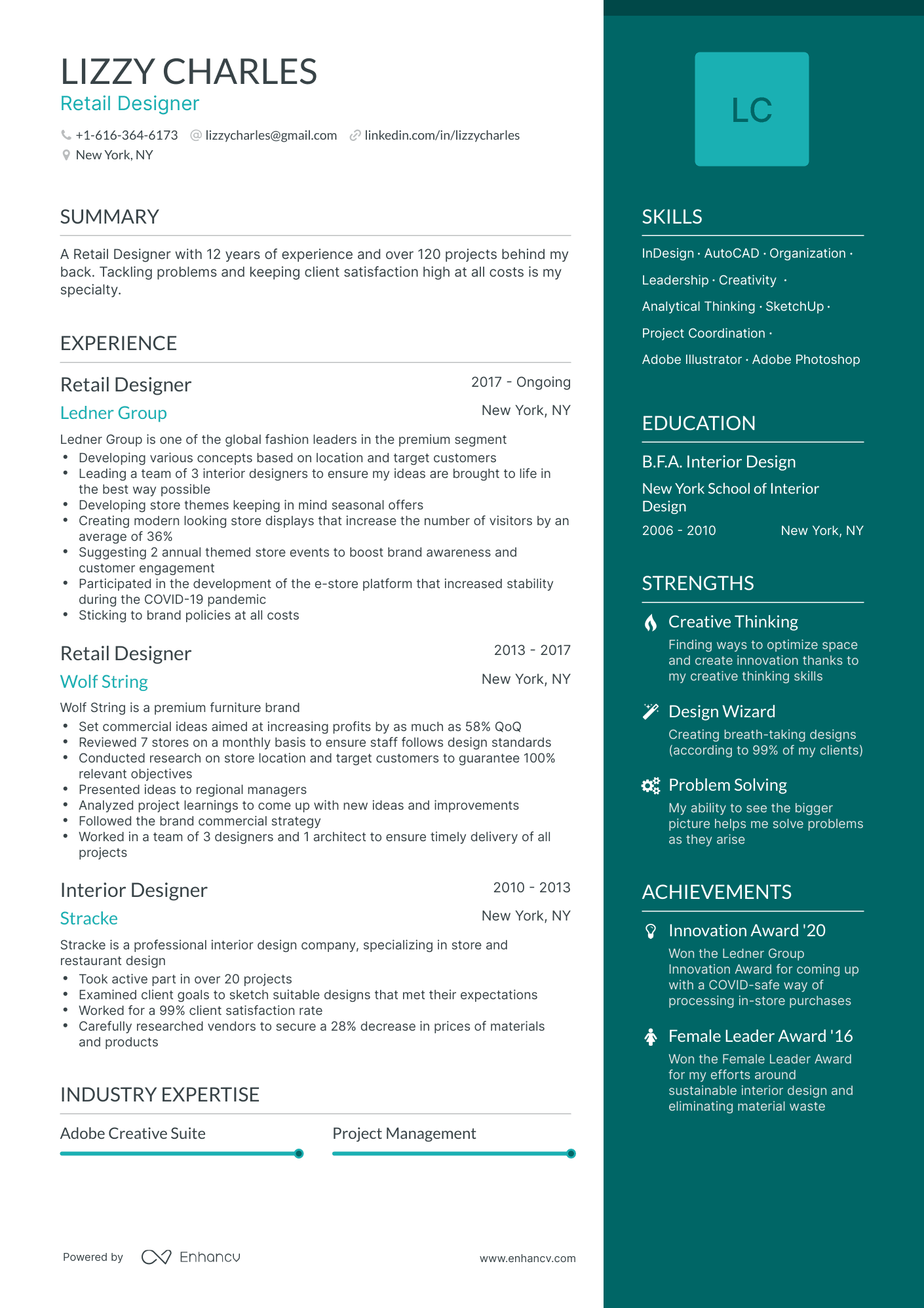 5 Retail Designer Resume Examples & Guide for 2023