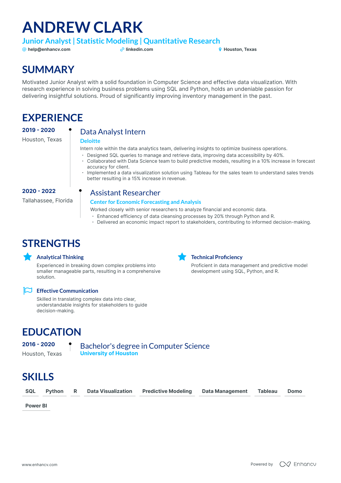 5 Junior Data Analyst Resume Examples & Guide for 2024