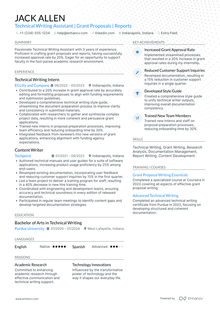 21 Technical Writer Resume Examples & Guide for 2026