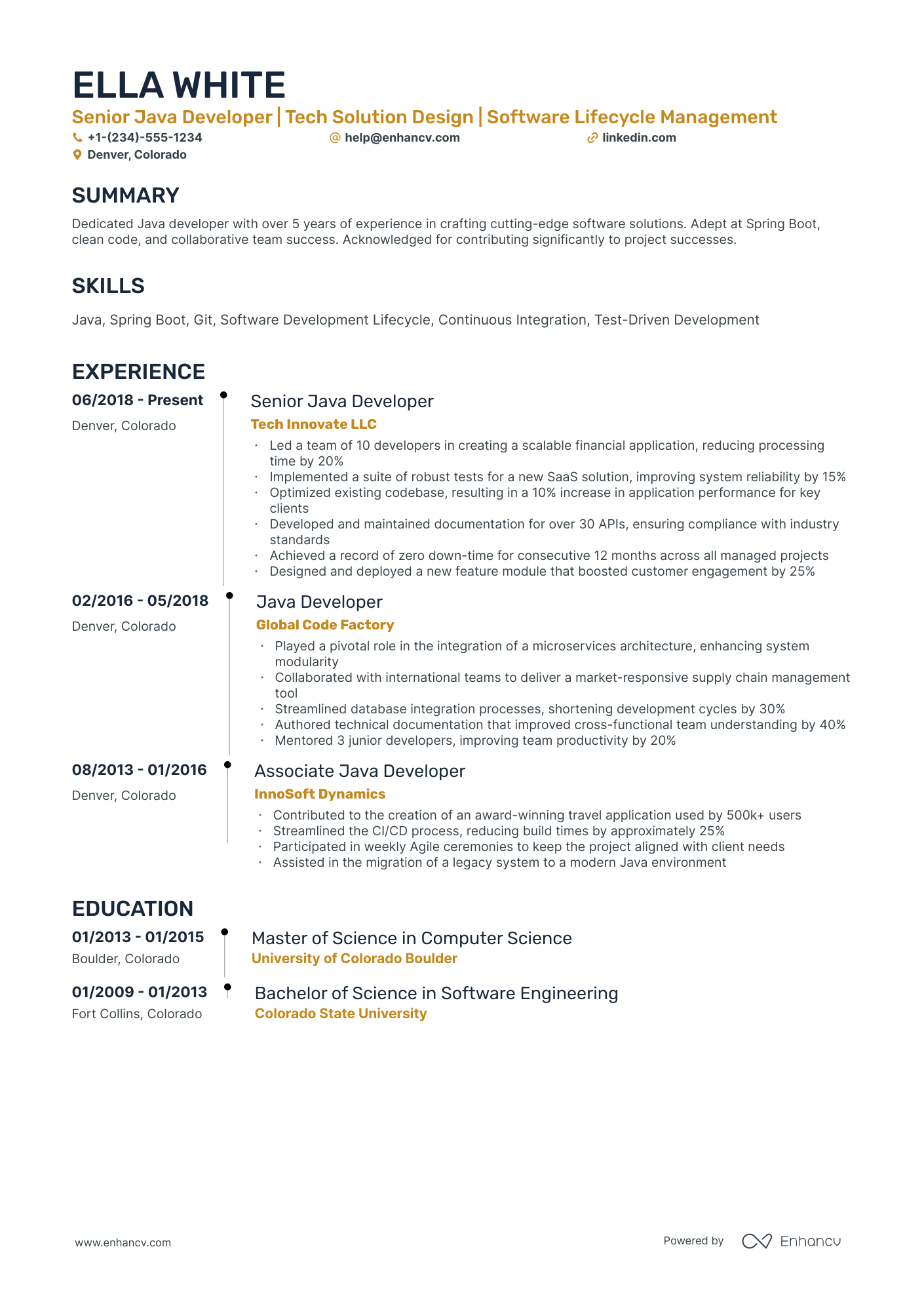 10 Senior Java Developer Resume Examples & Guide for 2025