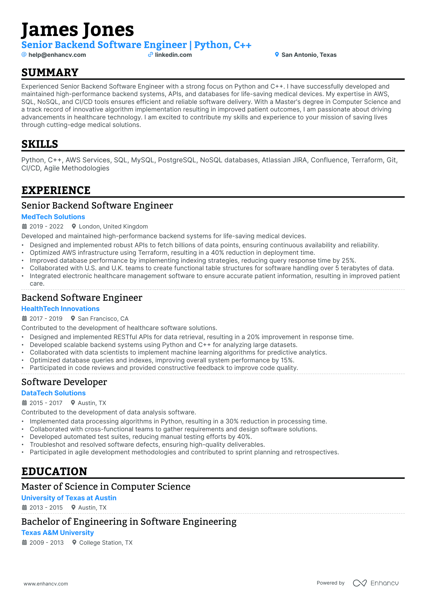10 Senior Data Engineer Resume Examples & Guide for 2025