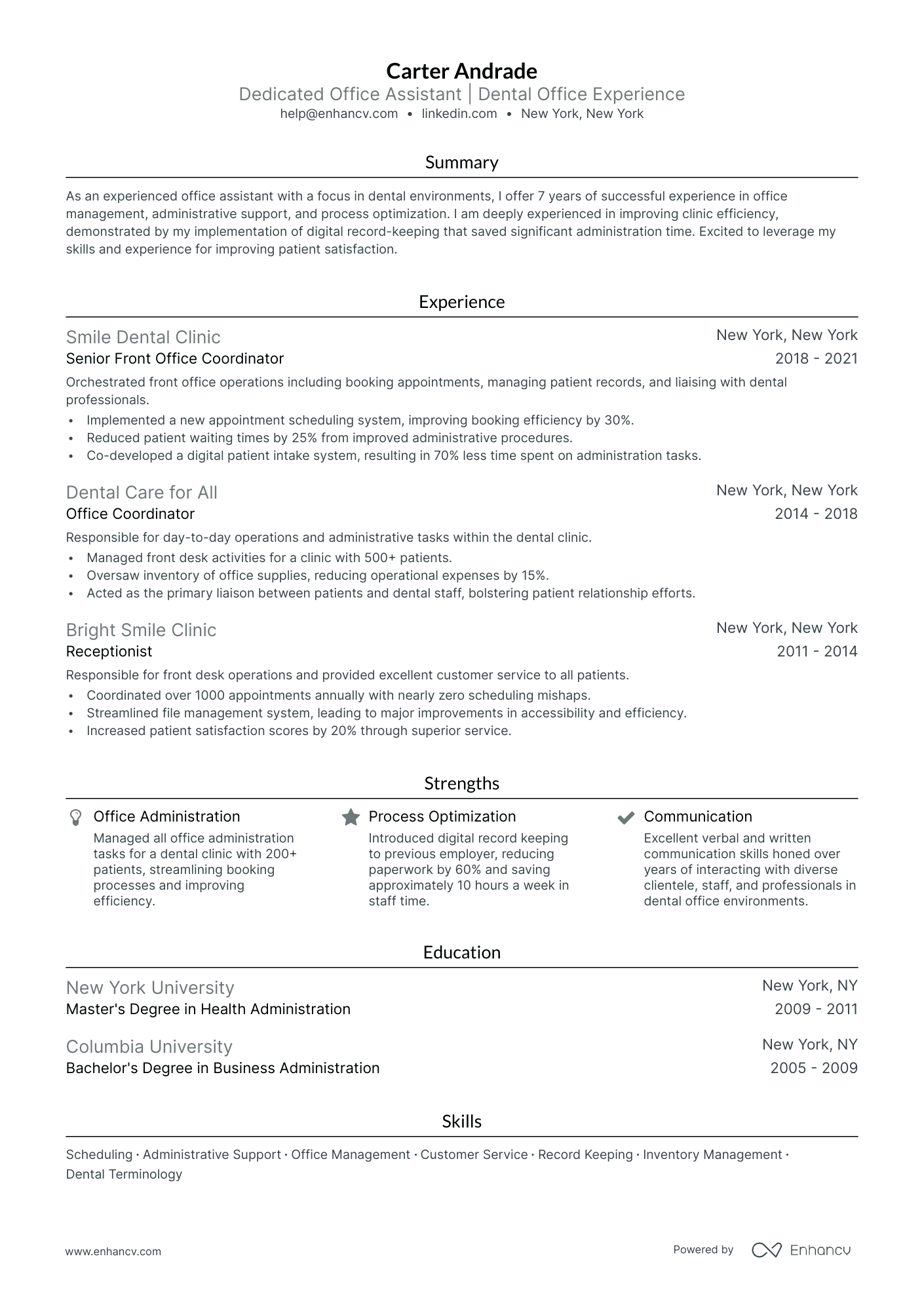 5 Front Office Assistant Resume Examples & Guide for 2024