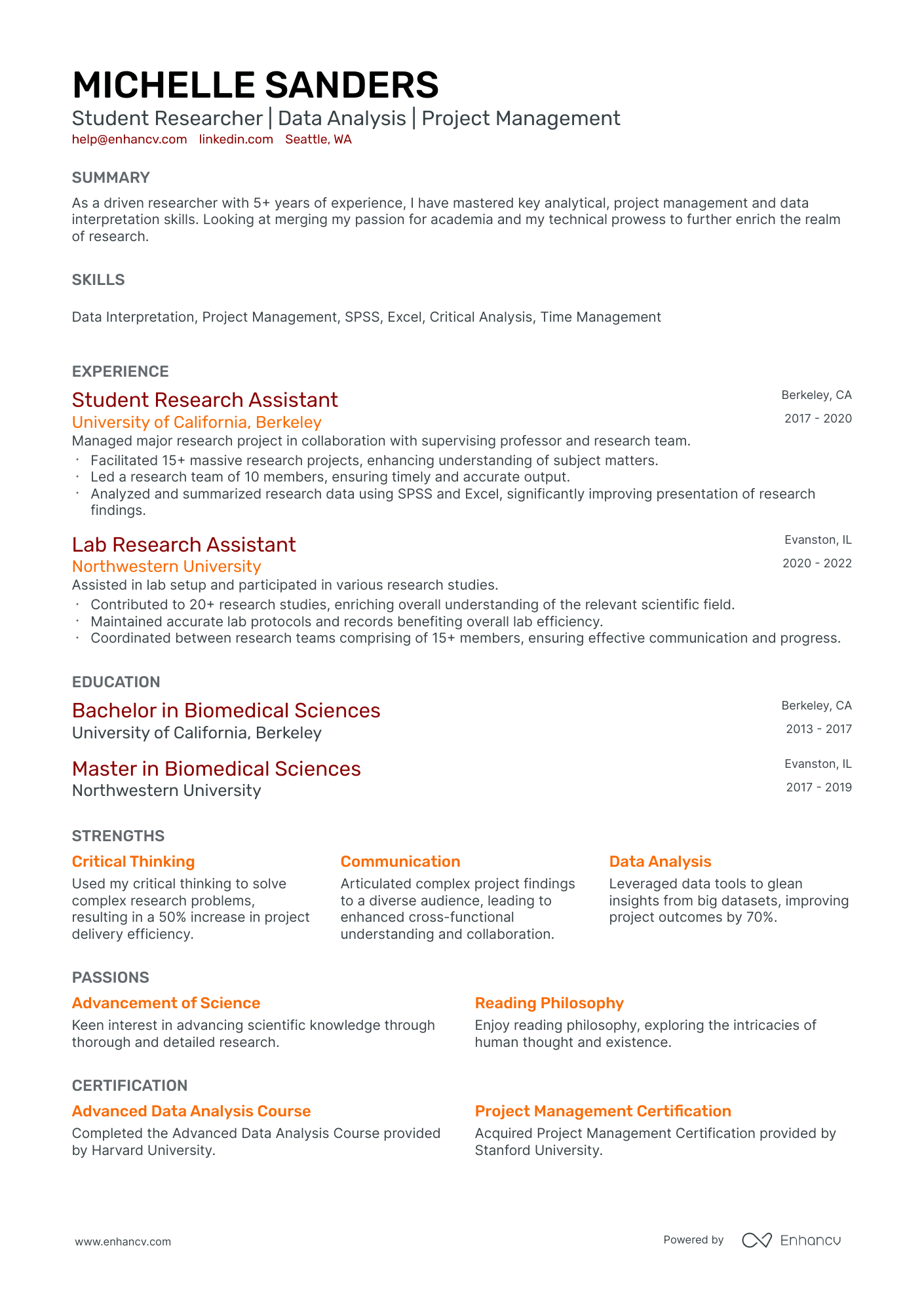 10 Student Researcher Resume Examples & Guide for 2026