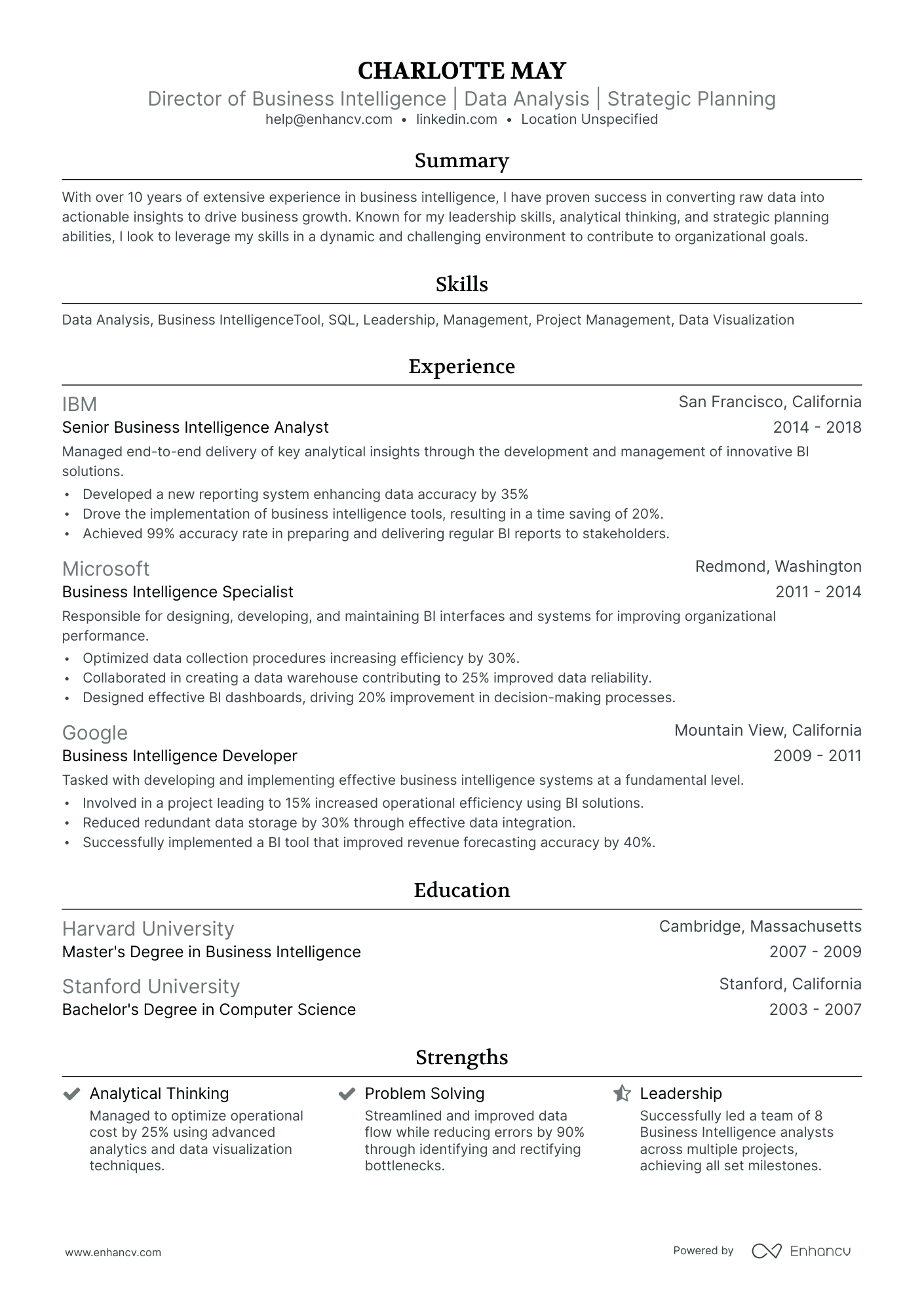 10 Business Intelligence Director Resume Examples & Guide for 2026