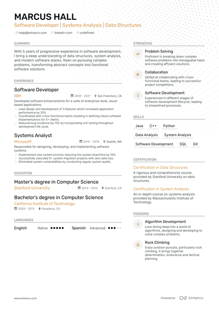 5 Computer Science Internship Resume Examples & Guide for 2024