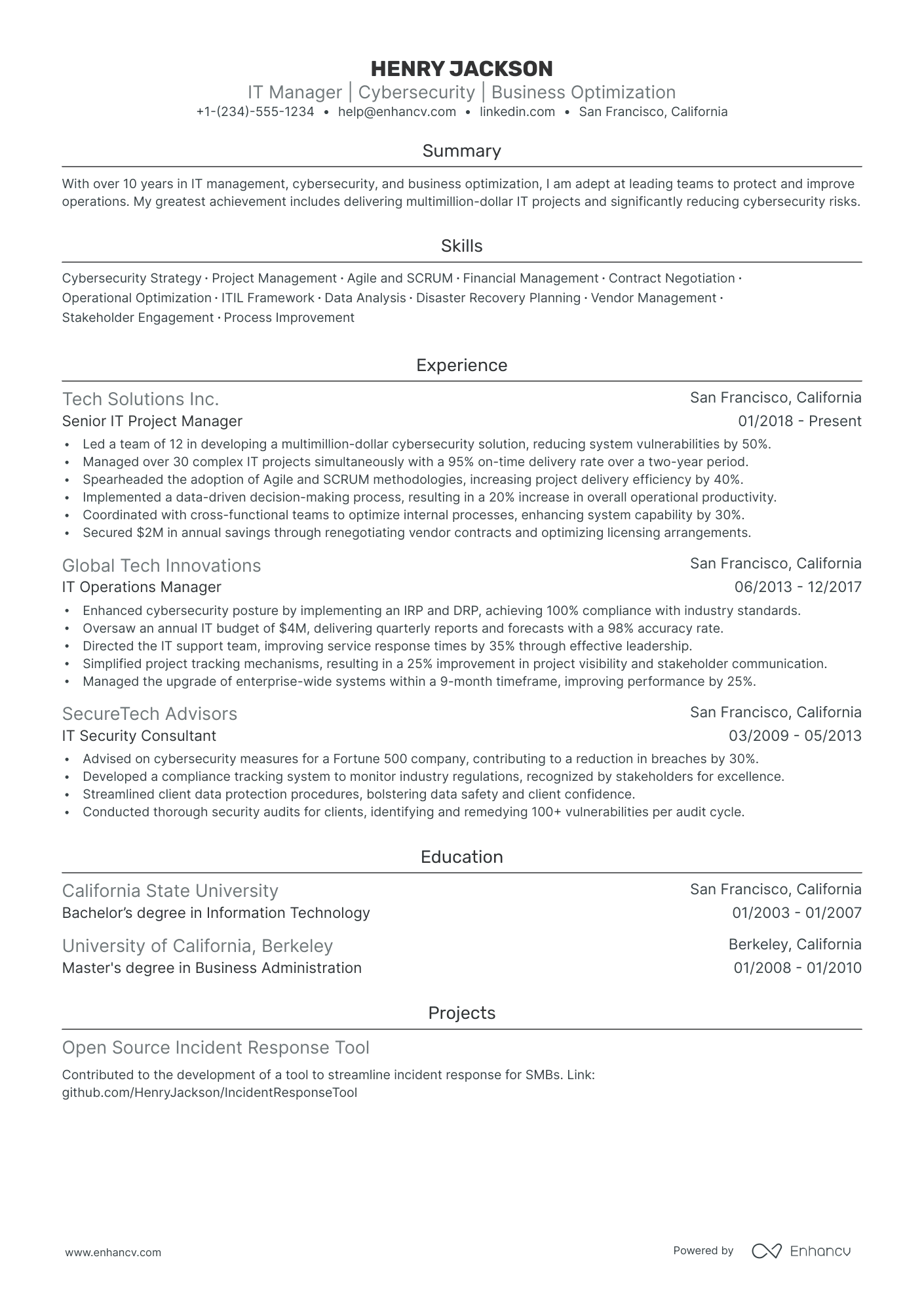 5 Technology Manager Resume Examples & Guide for 2024