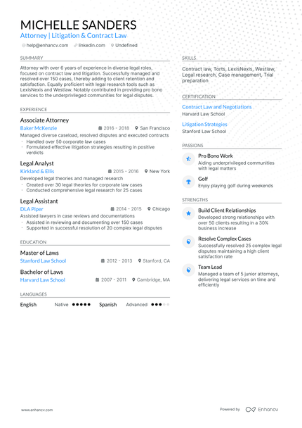 10 Entry-Level Attorney Resume Examples & Guide for 2026