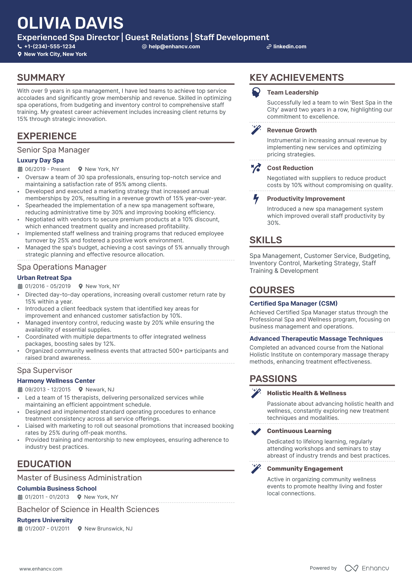 10 Spa Director Resume Examples & Guide for 2026