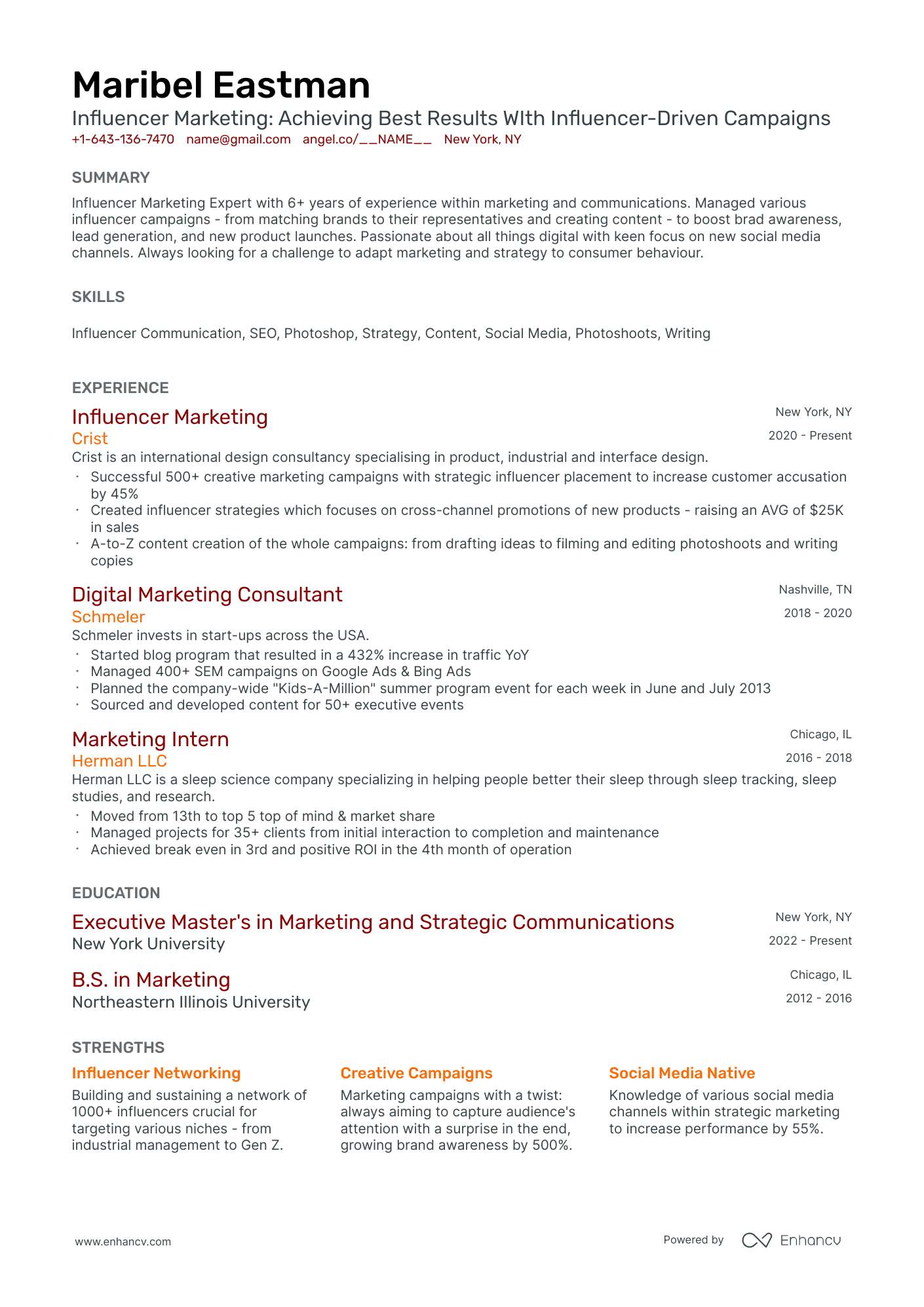 10 Influencer Marketing Resume Examples & Guide for 2026