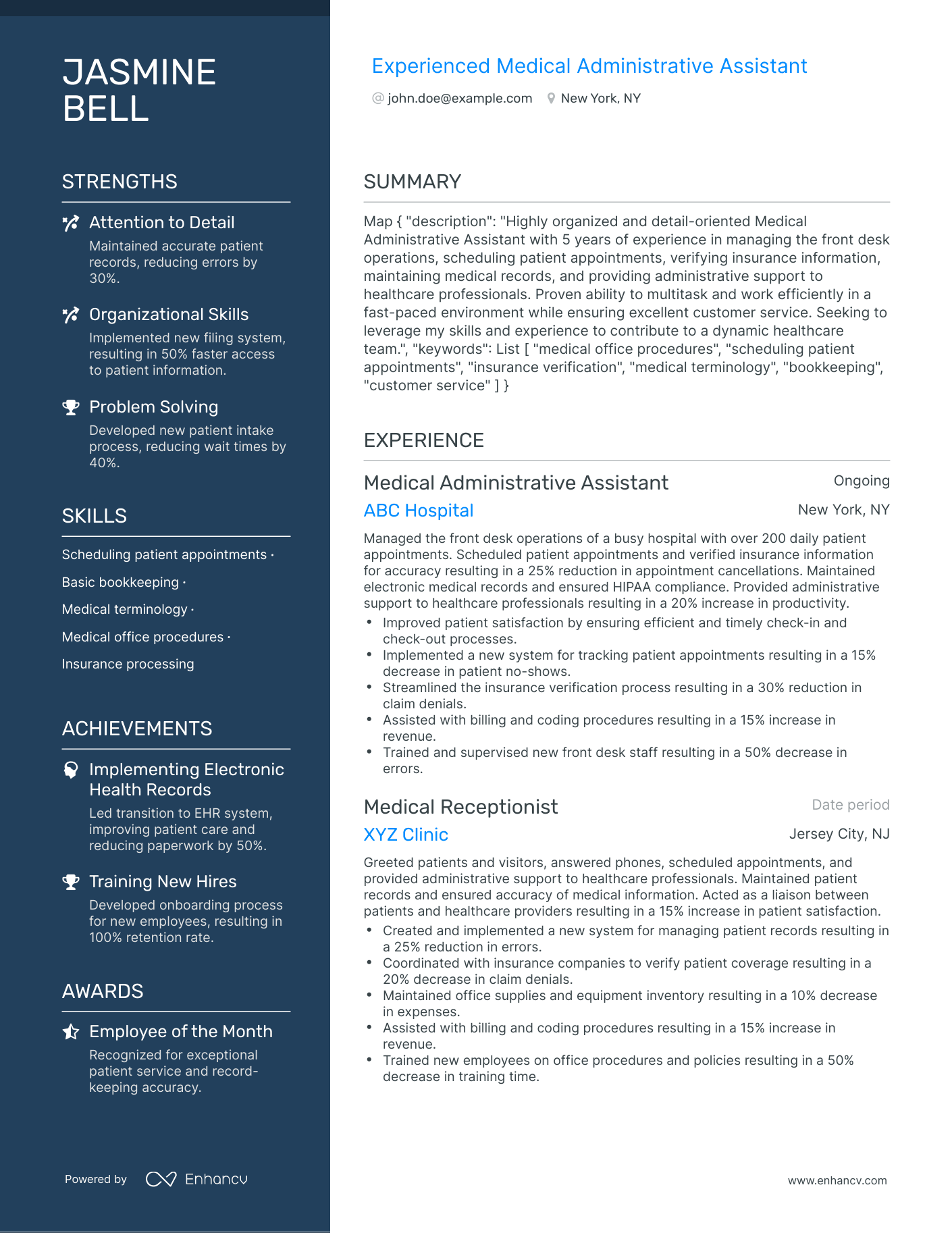 5 Medical Administrative Assistant Resume Examples & Guide for 2024