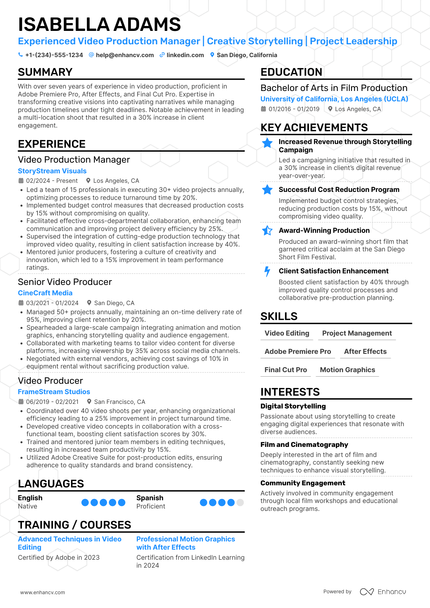 14 Video Editor Resume Examples & Guide for 2026