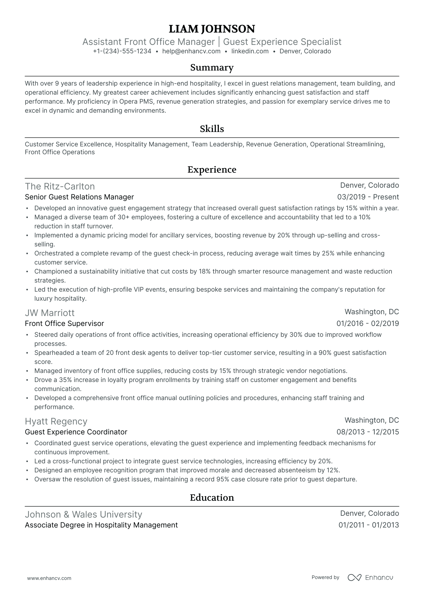 10 Assistant Front Office Manager Resume Examples & Guide for 2026