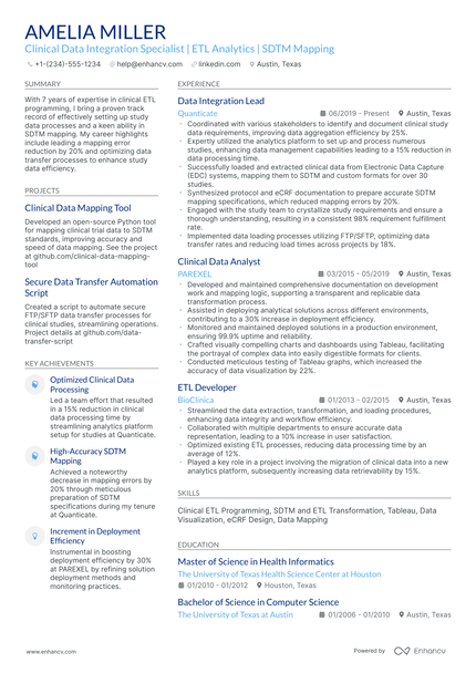 10 SAS Clinical Programmer Resume Examples & Guide for 2025