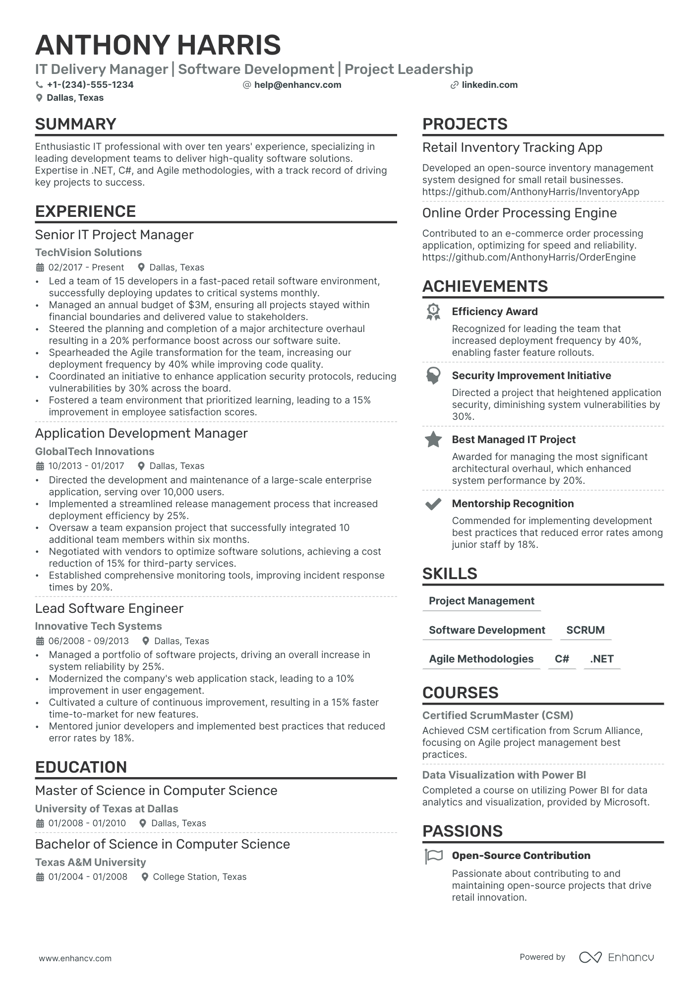 16 IT Manager Resume Examples & Guide for 2024