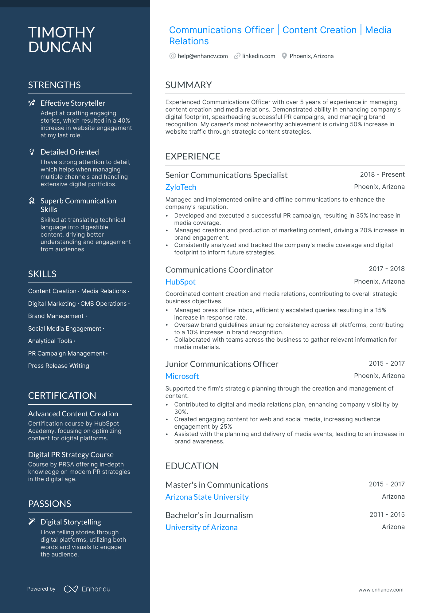 5 Communications Officer Resume Examples & Guide for 2024