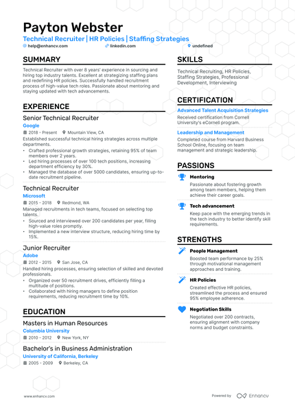 10 Technical Recruiter Resume Examples & Guide for 2026