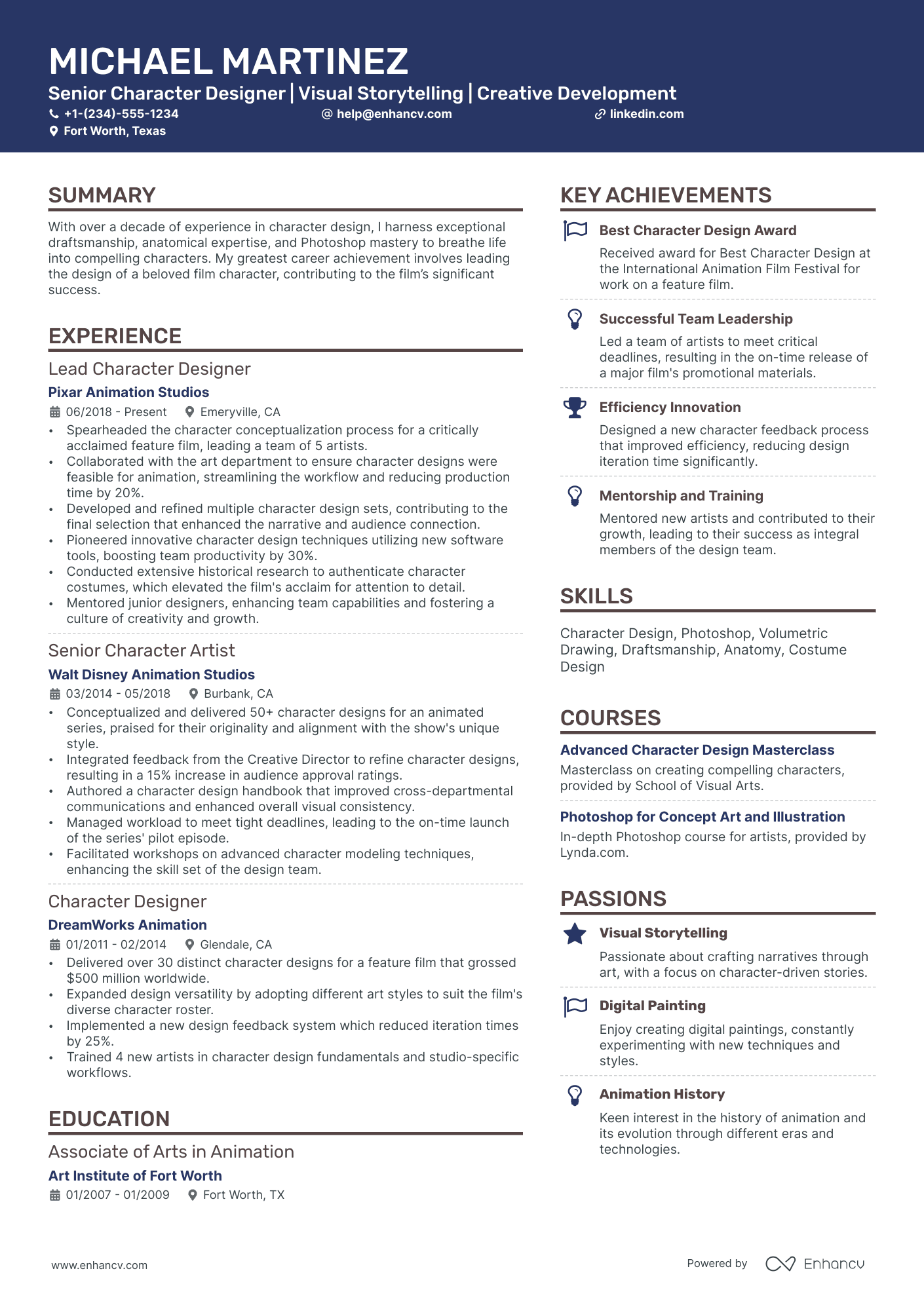 10 Character Designer Resume Examples & Guide for 2026